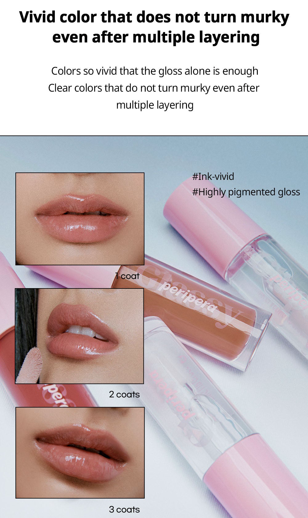 PERIPERA Ink Glasting Lip Gloss (3 Shades)(5g) | CHERIPAI
